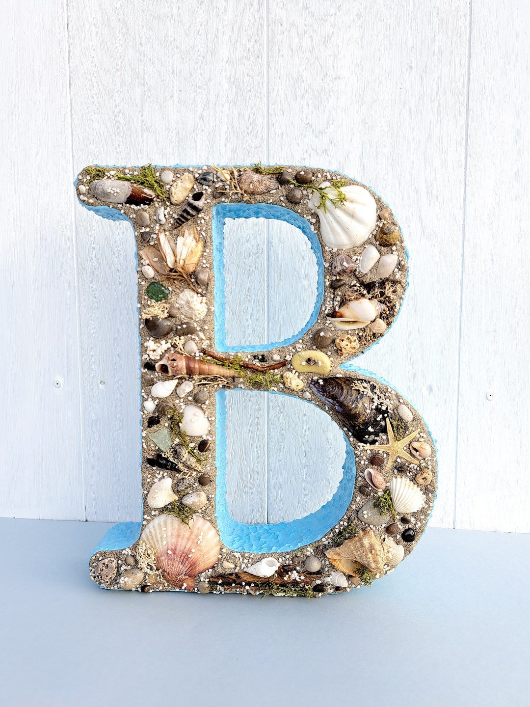 Seashell Letter B Beach Decor Alphabet Art Nautical Letters - Etsy