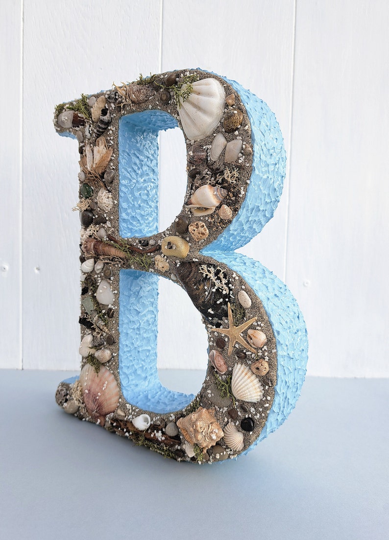 Seashell Letter *B* Beach Decor Alphabet Art Nautical Letters Coastal ...