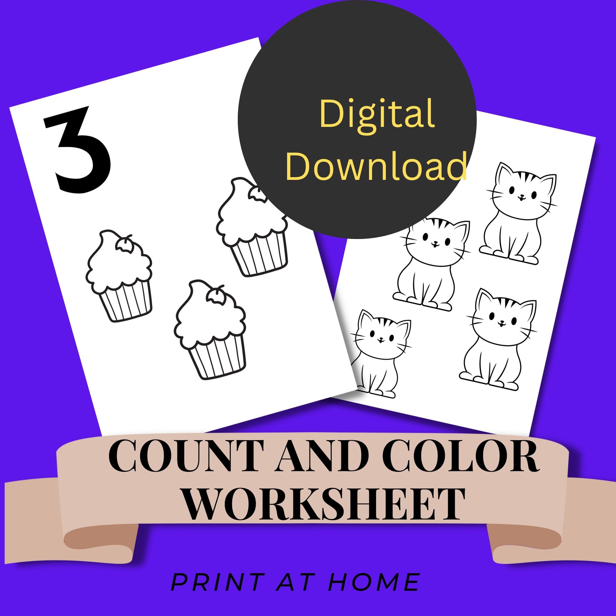 Count and Color Pre-school Worksheets. 10 Printable Worksheets for ...