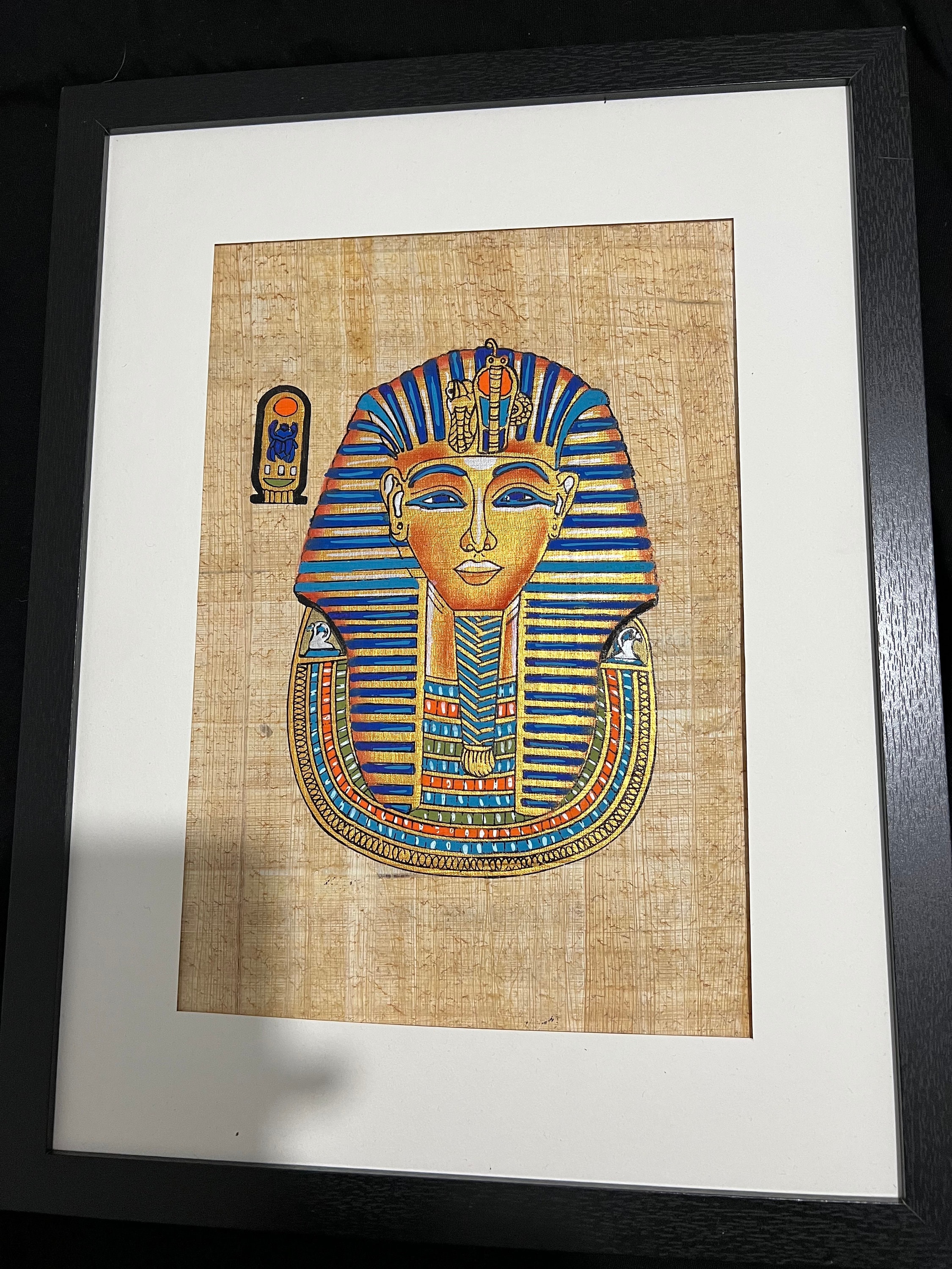 Tutankhamun – Egyptian Pharaoh - Vintage Authentic Hand Painted Papyrus ...