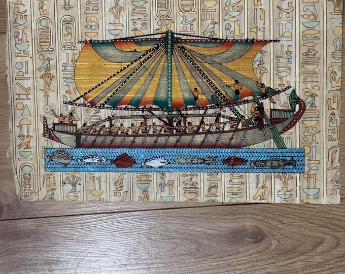 Egypt Boat – Ancient Egypt - Vintage Authentic Hand Painted Papyrus ...