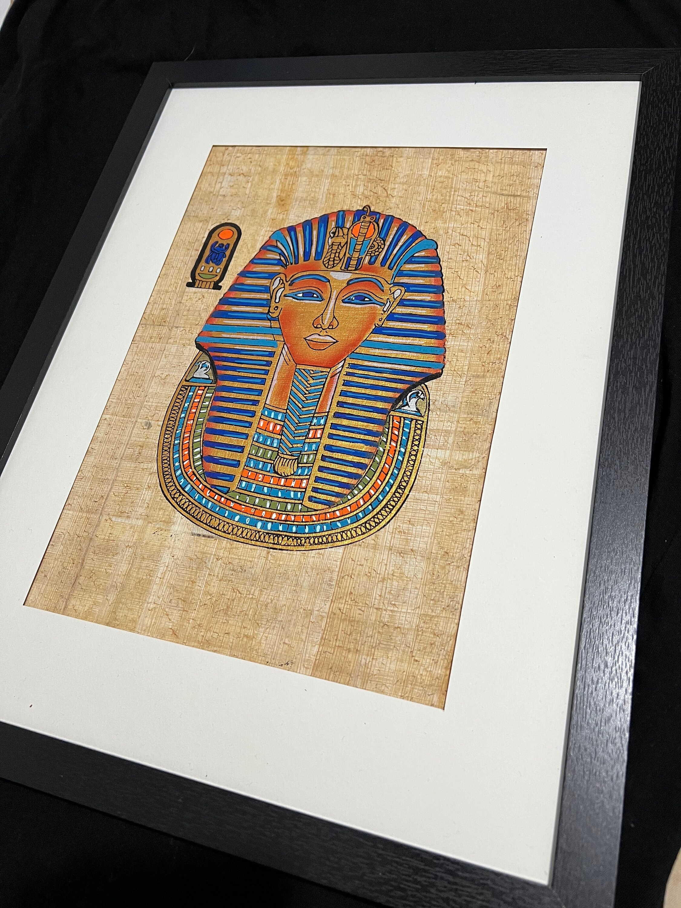 Tutankhamun – Egyptian Pharaoh - Vintage Authentic Hand Painted Papyrus ...