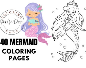 Mermaid Crown Coloring - Etsy
