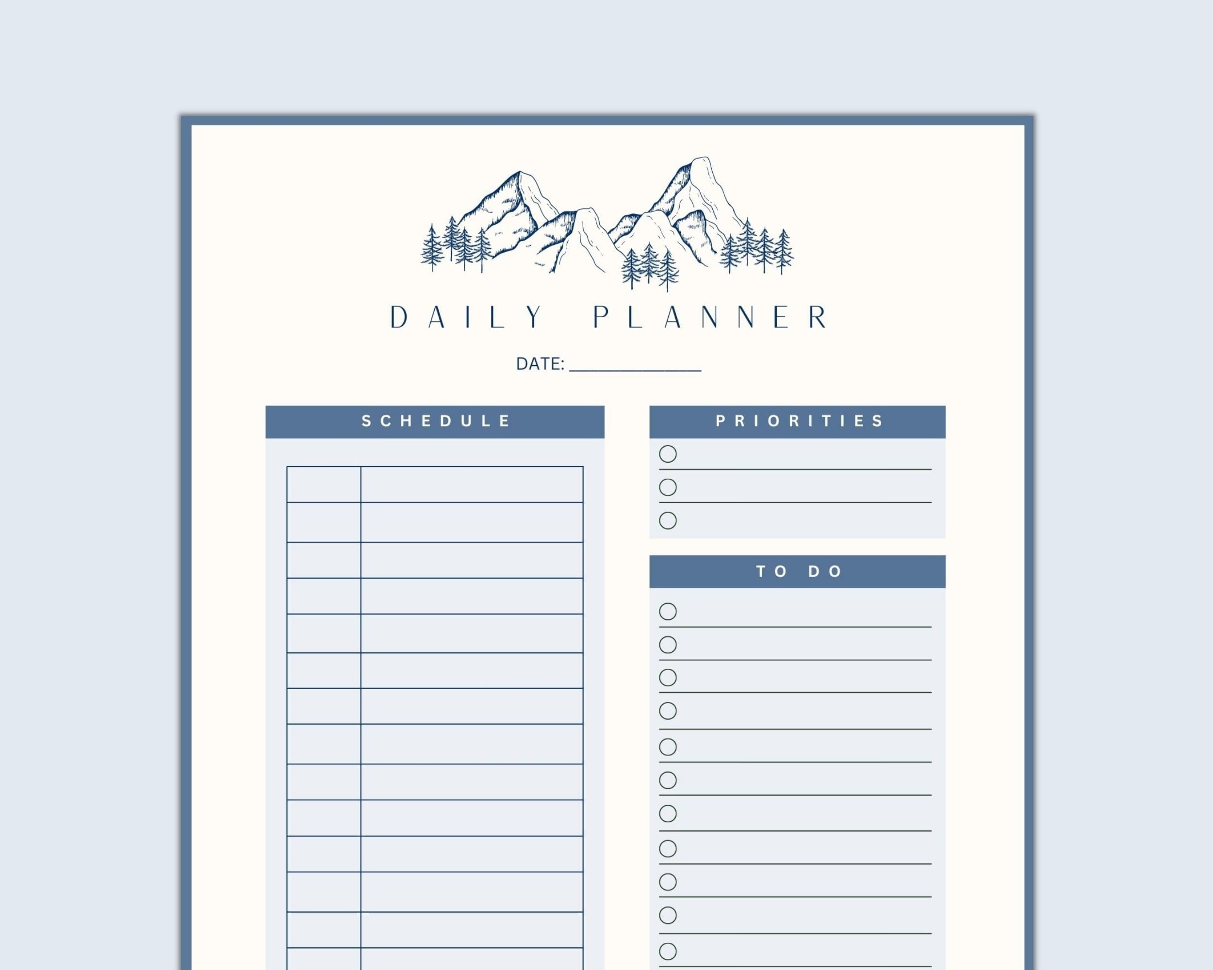 Mountain Planner Bundle, Printable Planner Bundle Day Week Month ...