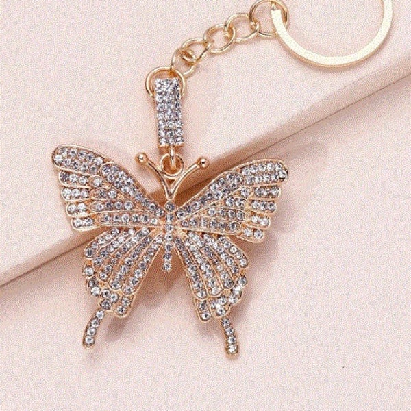Rhinestone Key Charm - Etsy