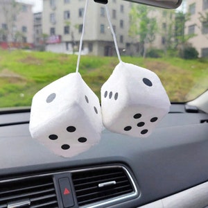 Car Dice Retro Fluffy Cute Dice Car Rearview Mirror Hanging - Etsy