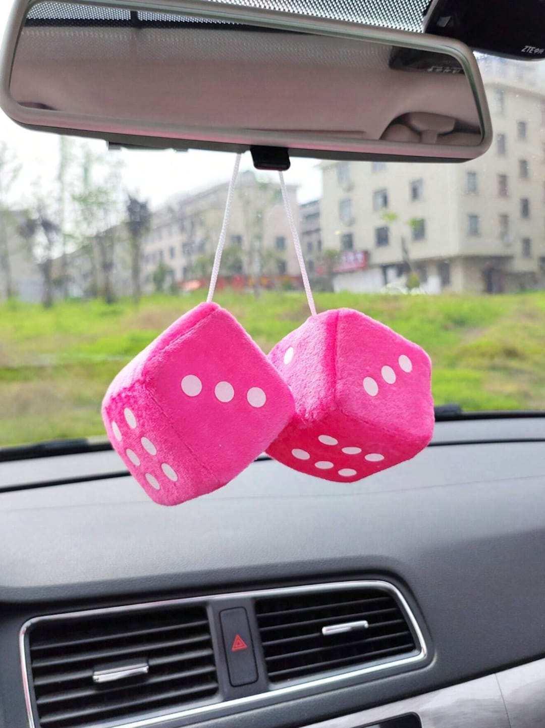Car Dice Retro Fluffy Cute Dice Car Rearview Mirror Hanging - Etsy