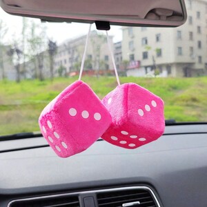 Car Dice Retro Fluffy Cute Dice Car Rearview Mirror Hanging - Etsy