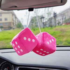 Car Dice Retro Fluffy Cute Dice Car Rearview Mirror Hanging - Etsy