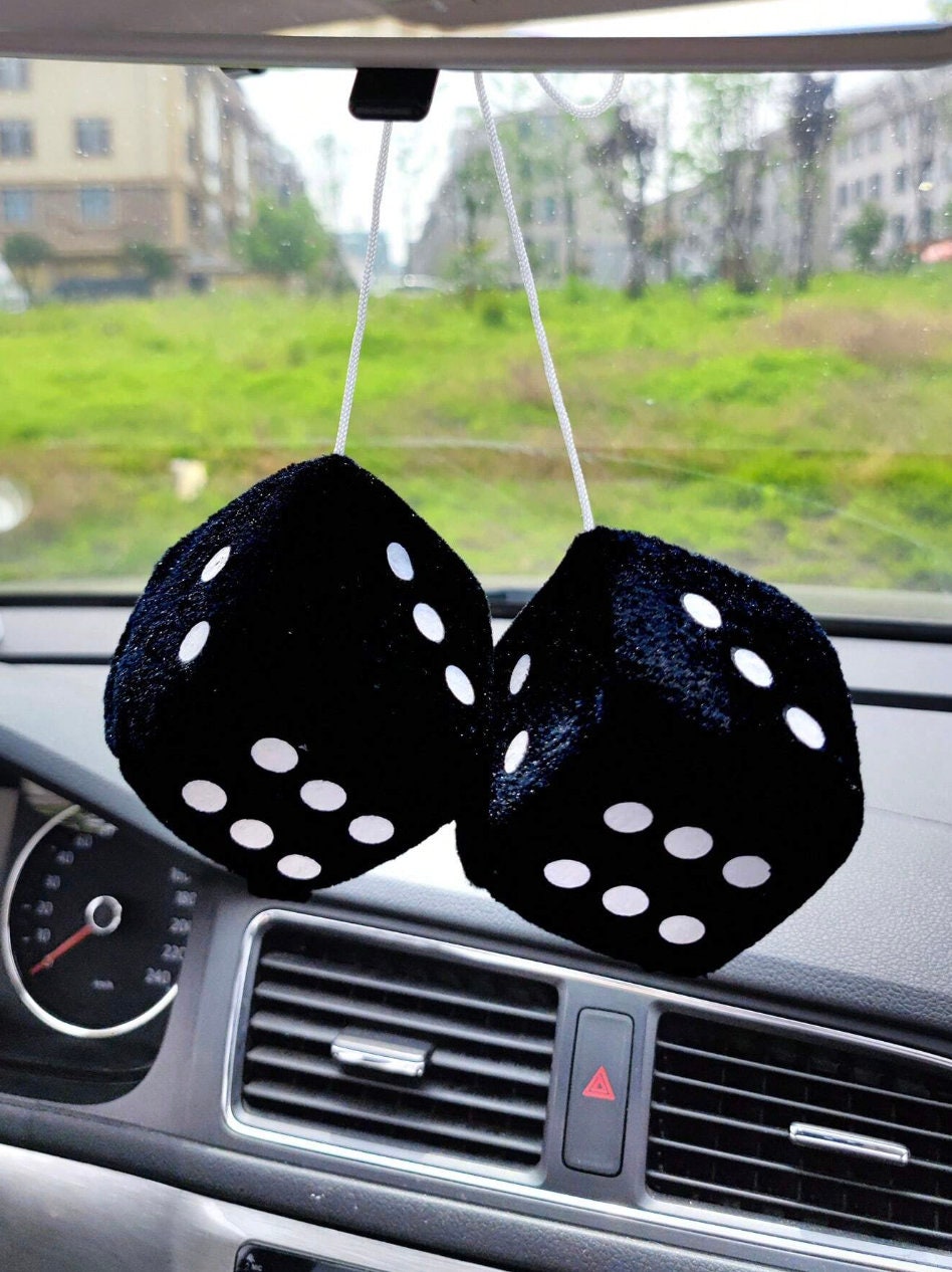 Car Dice Retro Fluffy Cute Dice Car Rearview Mirror Hanging - Etsy