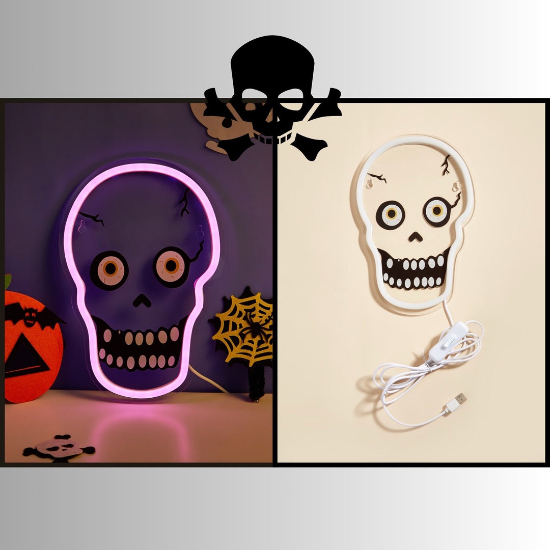 Skull LED Neon Sign Skull Head Led Light Skull Halloween - Etsy