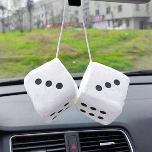 Car Dice Retro Fluffy Cute Dice Car Rearview Mirror Hanging - Etsy