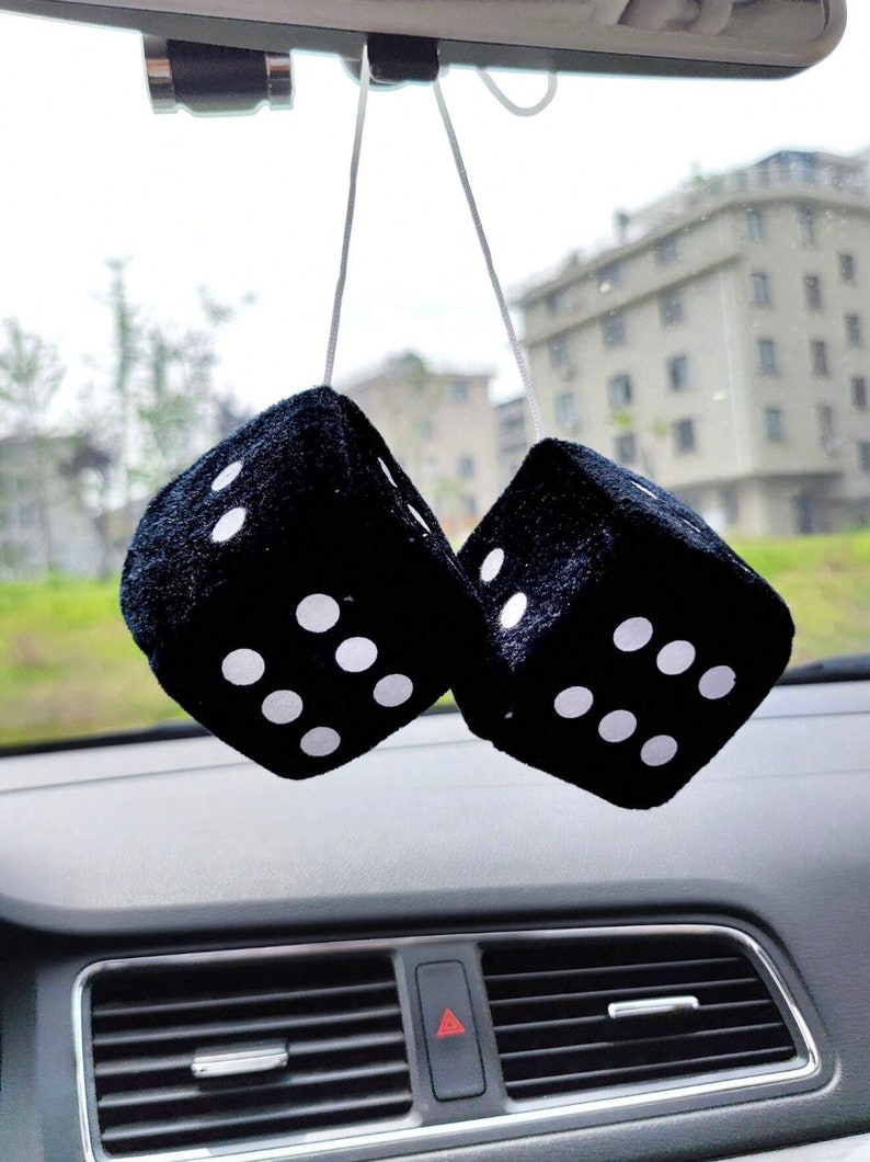 Car Dice Retro Fluffy Cute Dice Car Rearview Mirror Hanging - Etsy
