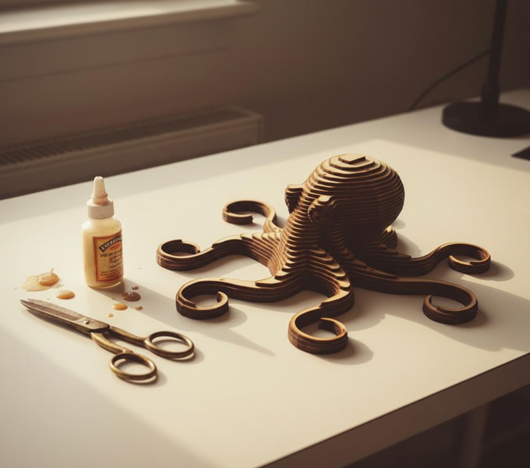 Layered Octopus Laser Cut File 3D Wood Puzzle Ocean Animal Model SVG ...