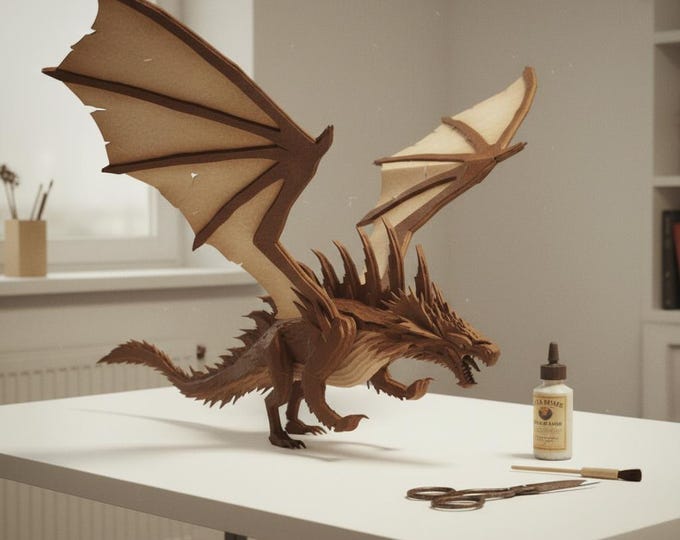 SMALL Dragon - Papercraft Kit - Etsy Israel