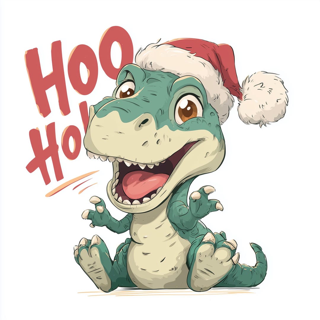 Christmas Dinosaurs Clipart PNG | Cute Holiday Dino Stickers | Kids ...