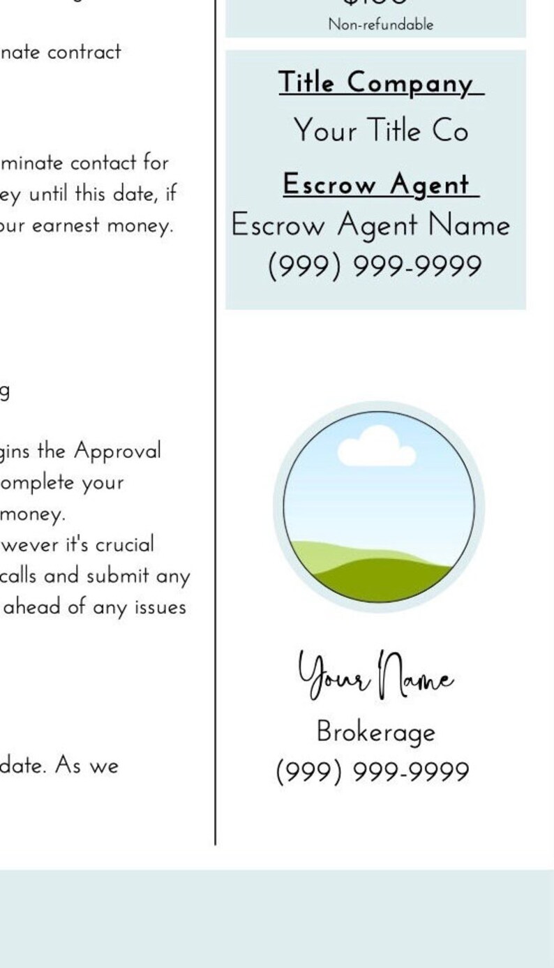 Buyer Under Contract Template detailed - Etsy