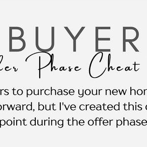 Buyer Offer Phase Cheat Sheet - Etsy