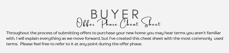 Buyer Offer Phase Cheat Sheet - Etsy