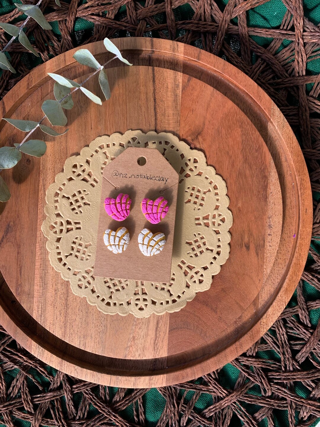 Heart Concha Studs Concha Earrings Pan Dulce Earrings Stud - Etsy