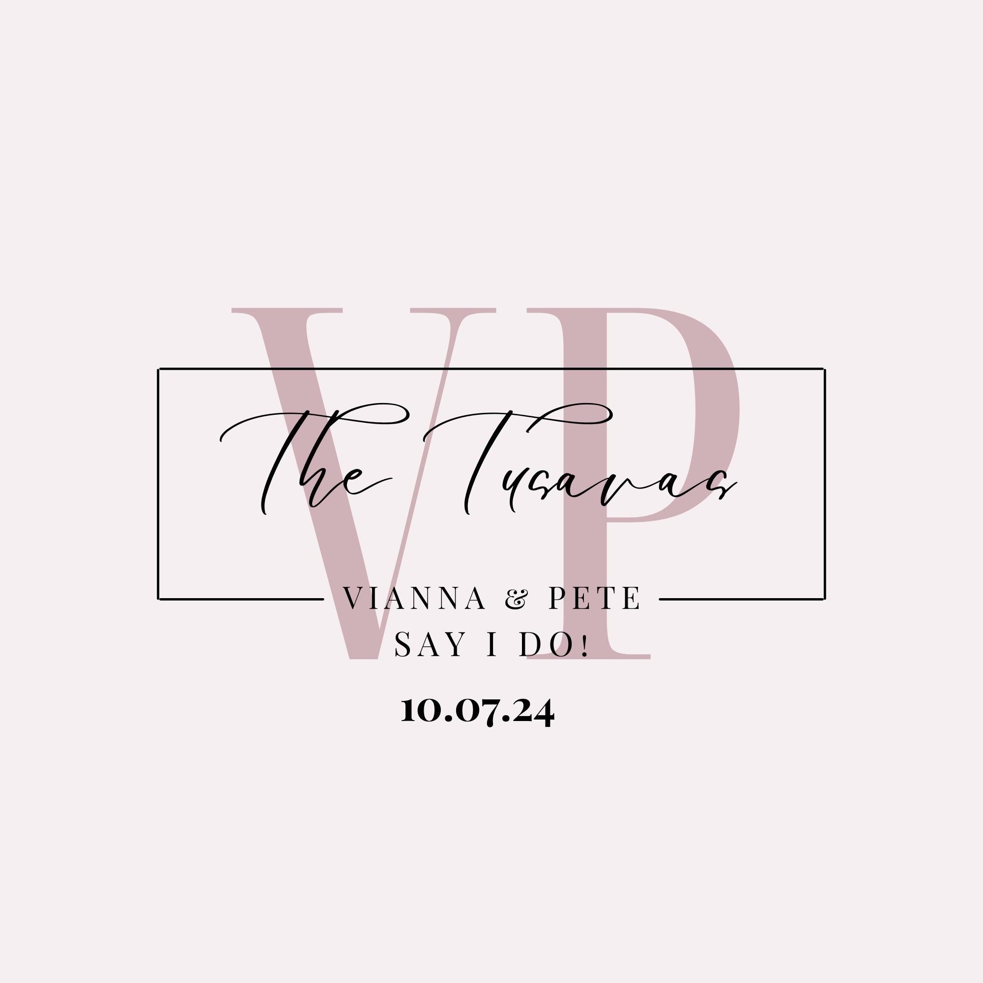 Modern Minimalist Wedding Logo Design, Custom Monogram Wedding Design ...