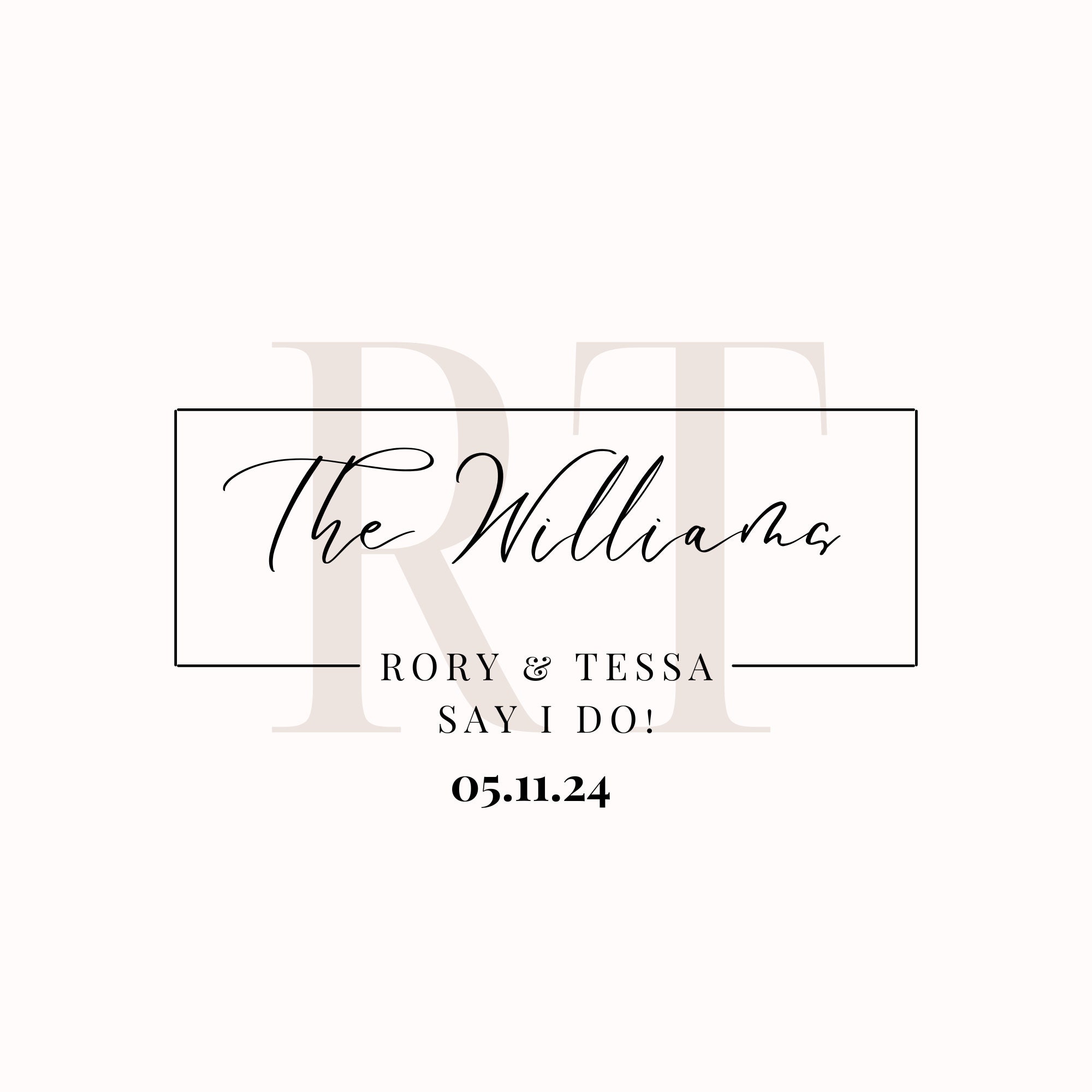 Modern Minimalist Wedding Logo Design, Custom Monogram Wedding Design ...