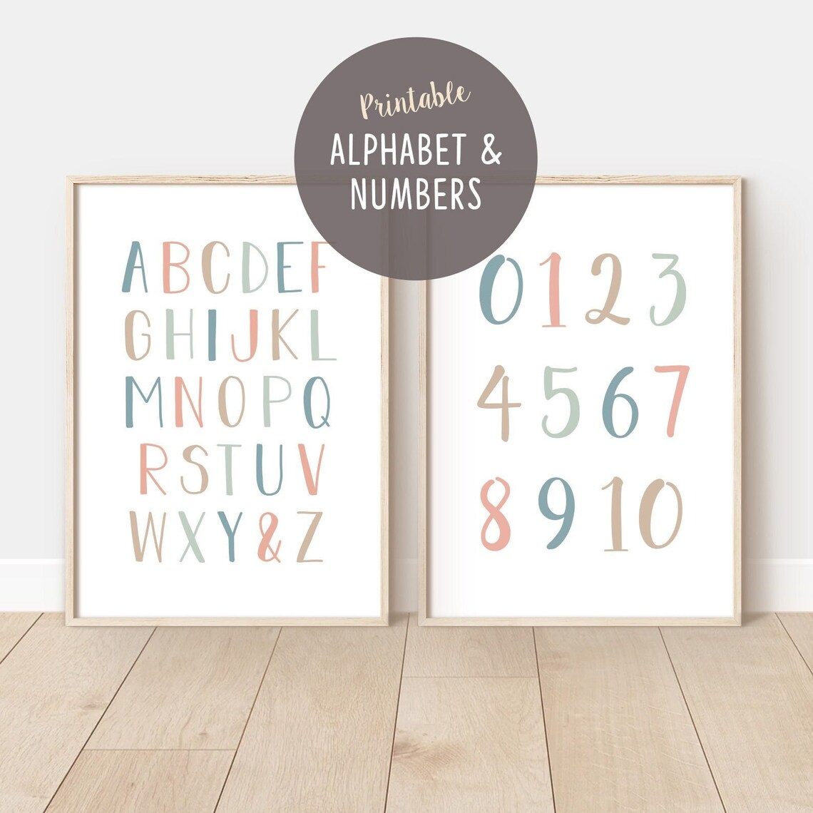Printable Alphabet & Numbers Posters, Set of 2 Educational Prints, ABC ...