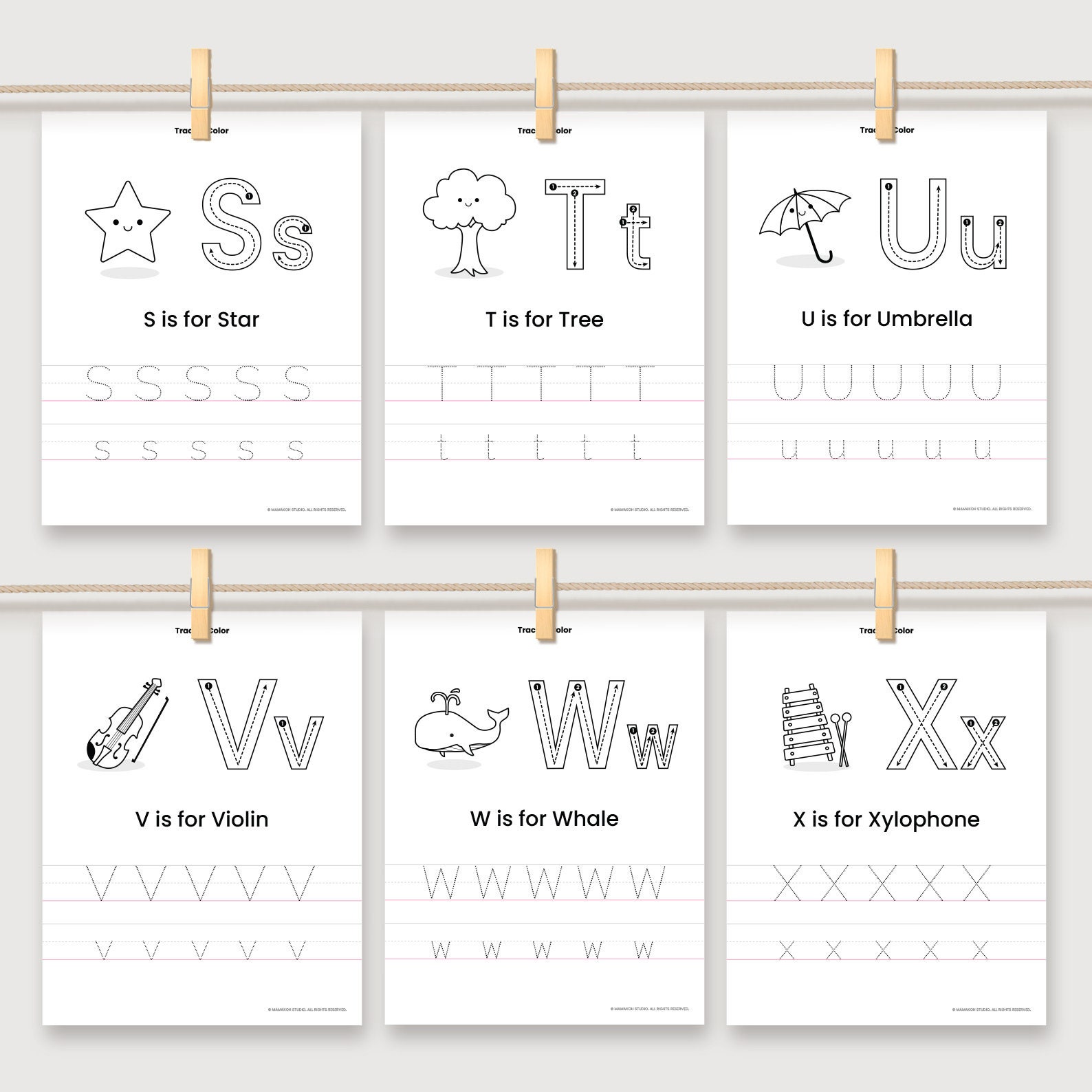 Printable Alphabet Trace & Color Handwriting Letter Tracing ABC ...