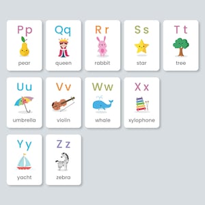 Printable Alphabet Flash Cards, Preschool Homeschool Education Nursery ...