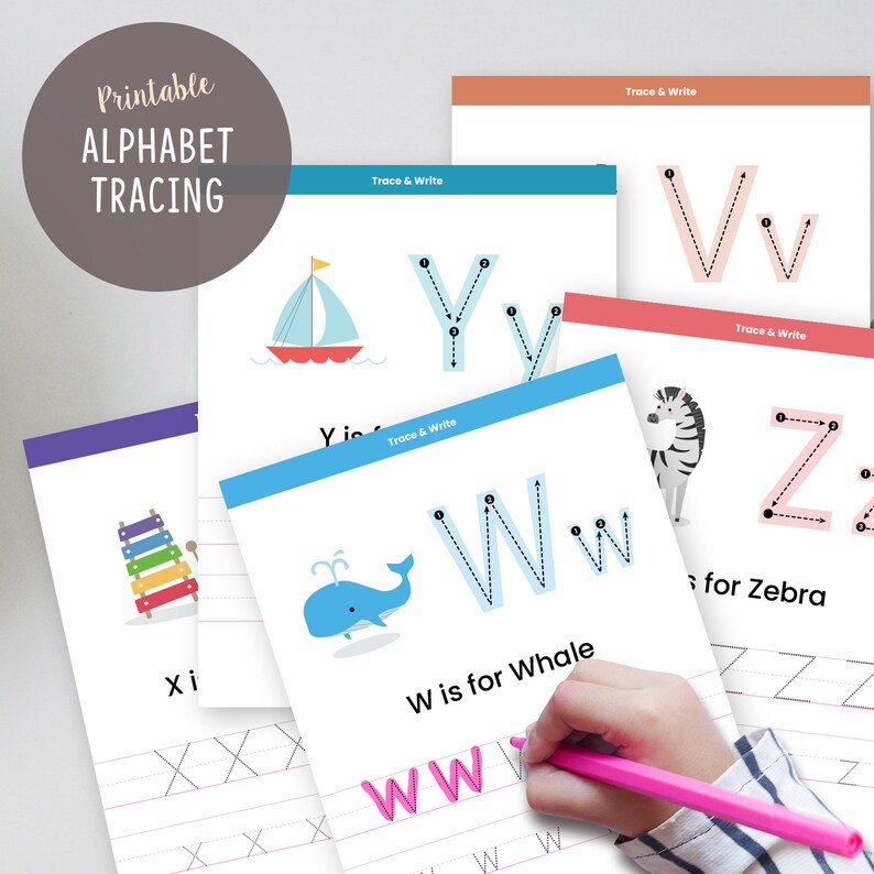Printable Alphabet Trace & Write Handwriting Letter Tracing - Etsy