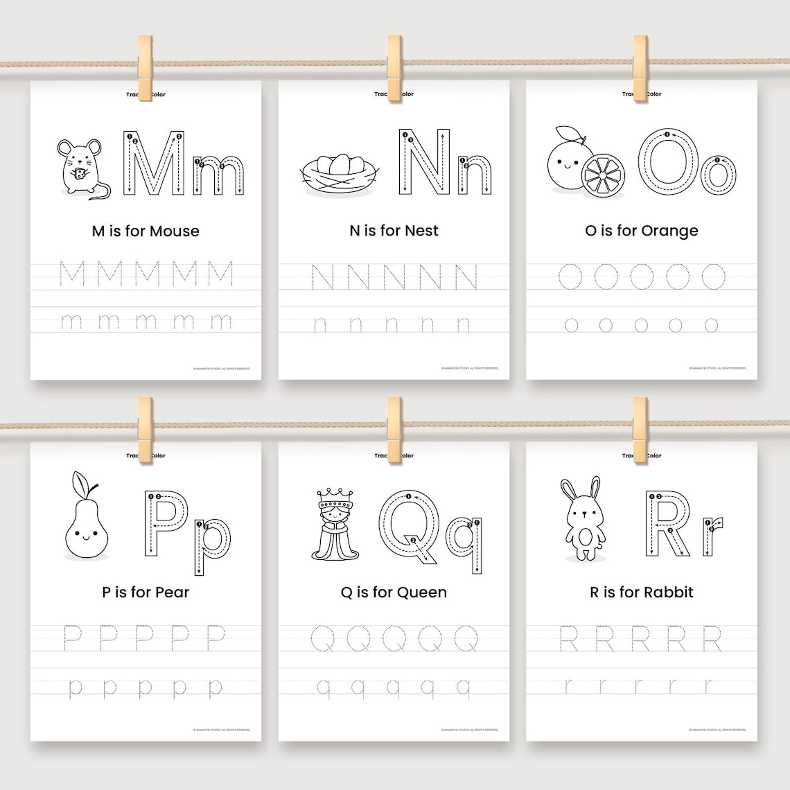 Printable Alphabet Trace & Color Handwriting Letter Tracing - Etsy