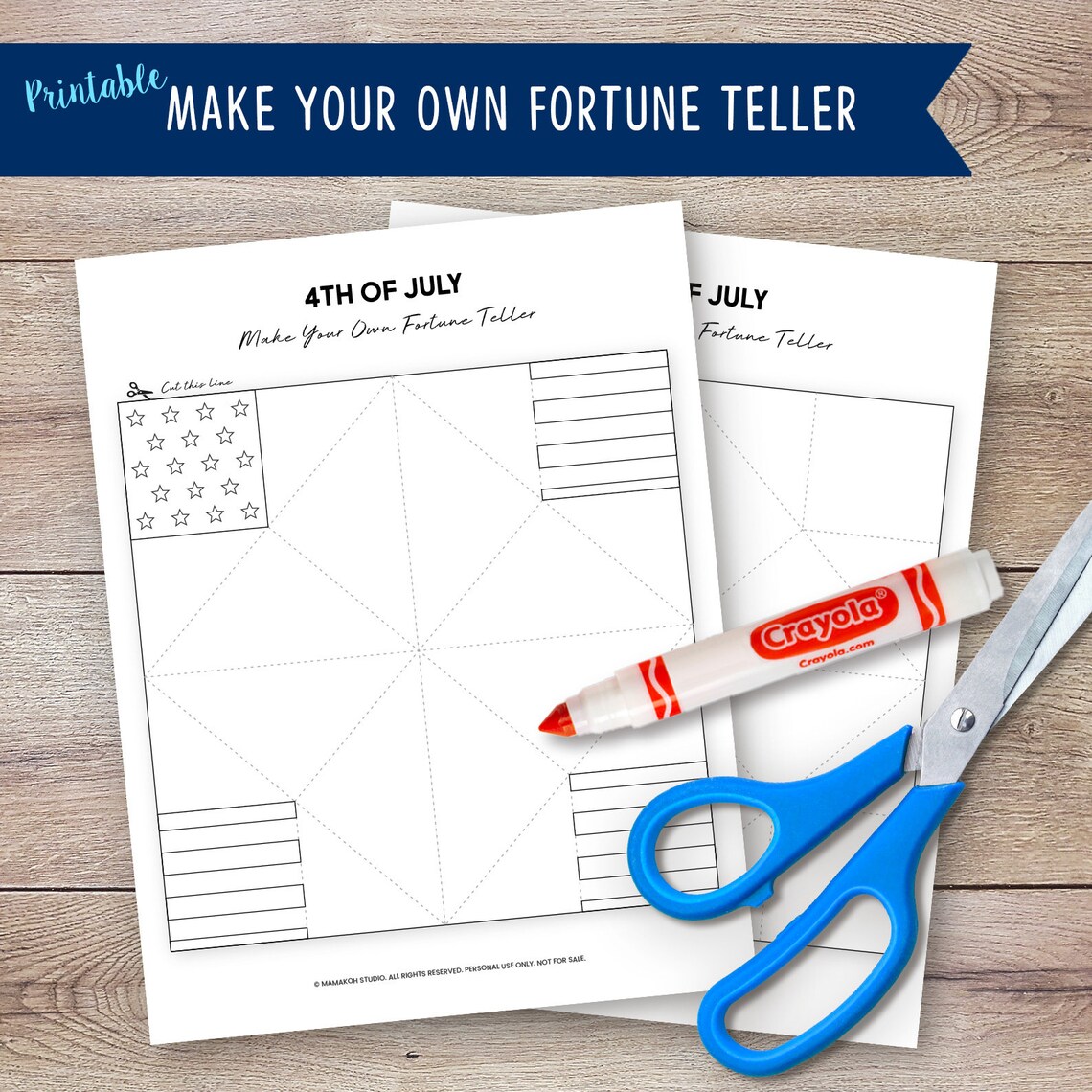 Printable 4th of July Activity Pack for Kids | Origami Fortune Teller ...