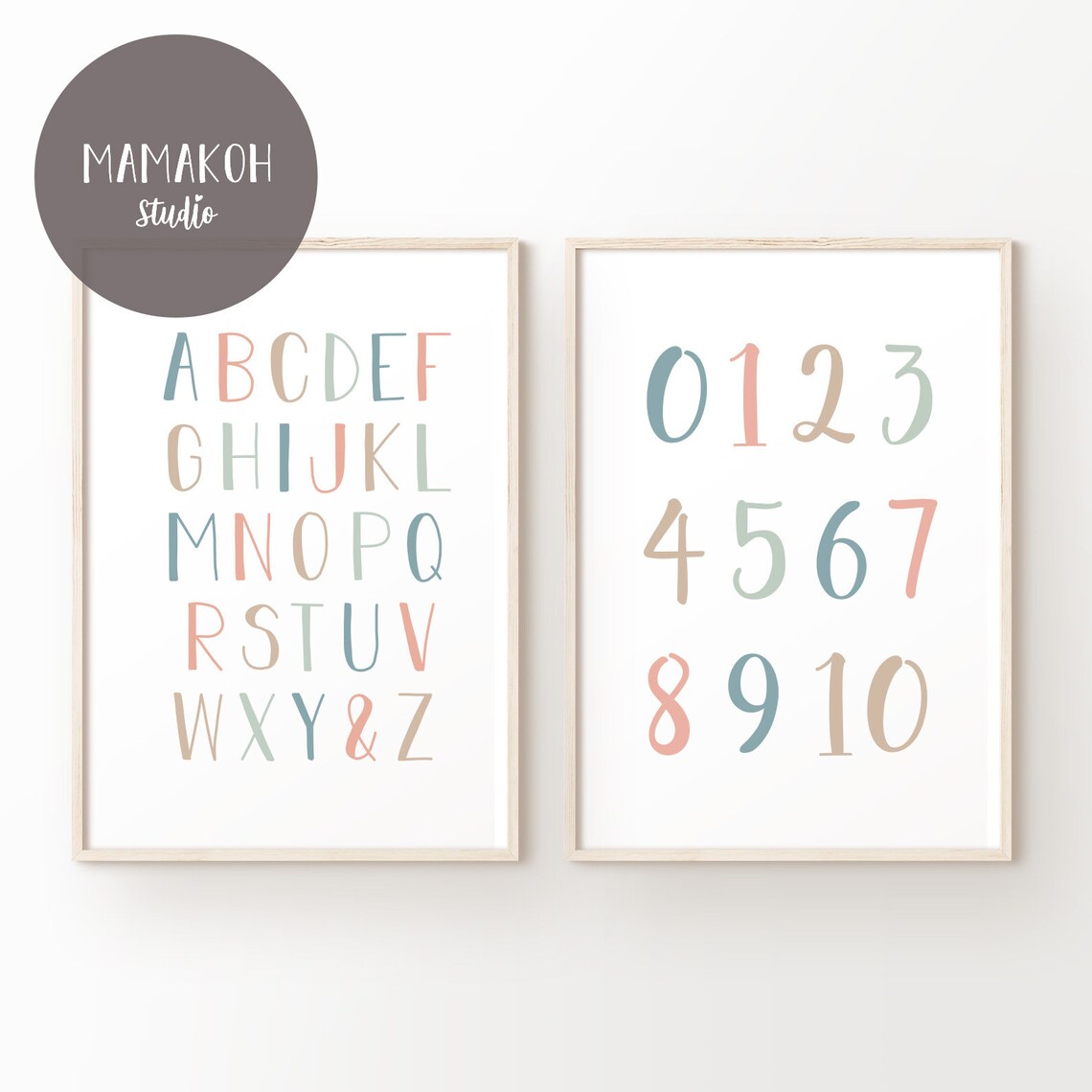 Printable Alphabet & Numbers Posters, Set of 2 Educational Prints, ABC ...