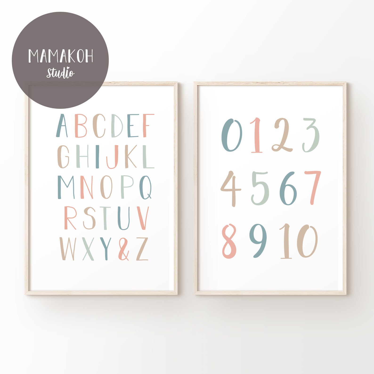 Printable Alphabet & Numbers Posters, Set of 2 Educational Prints, ABC ...