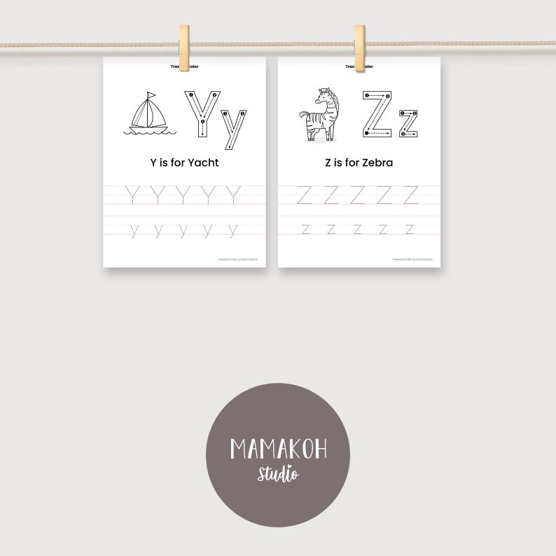 Printable Alphabet Trace & Color Handwriting Letter Tracing ABC ...