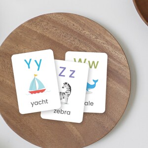 Printable Alphabet Flash Cards, Preschool Homeschool Education Nursery ...