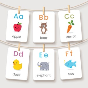 Printable Alphabet Flash Cards, Preschool Homeschool Education Nursery ...