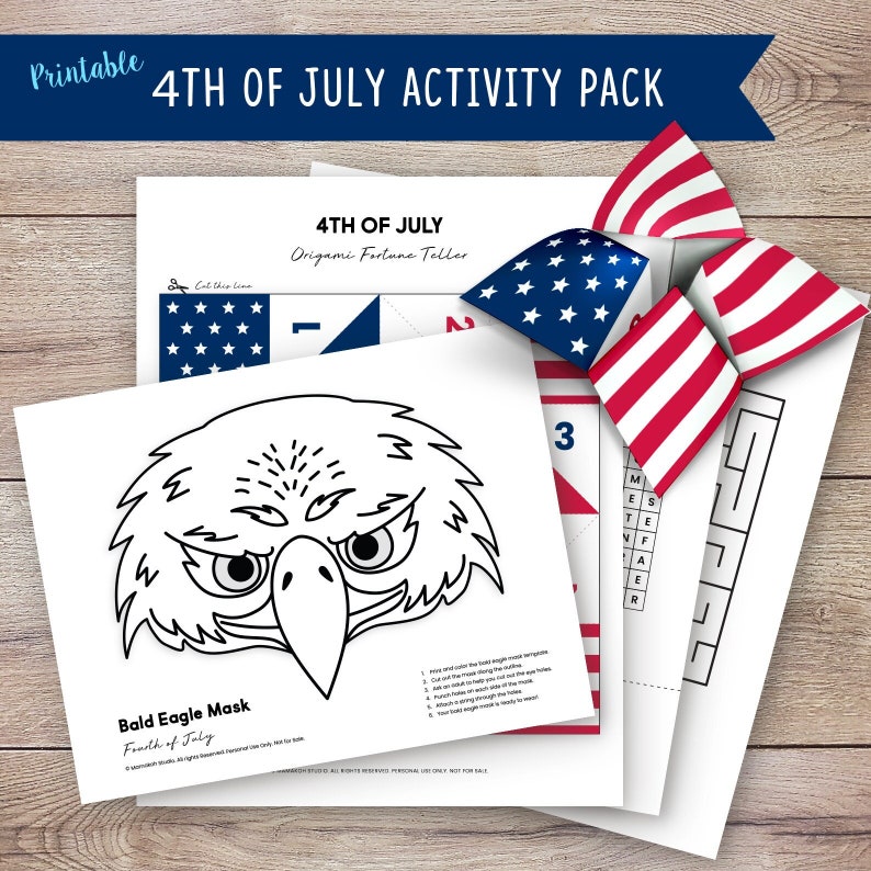 Printable 4th of July Activity Pack for Kids | Origami Fortune Teller ...