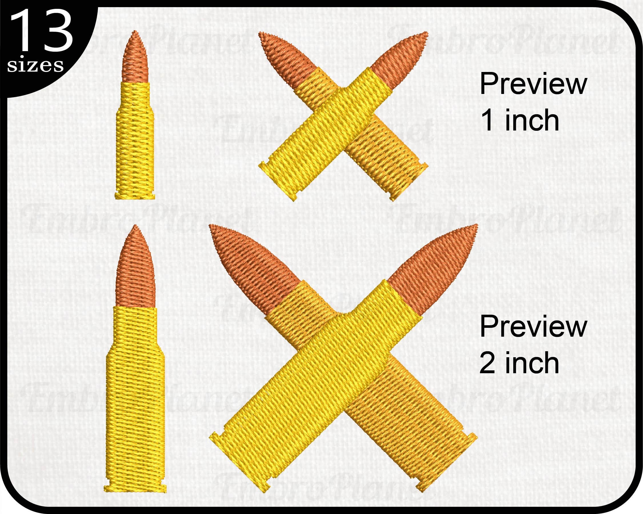 Bullets Files for Embroidery Machines Dst Pes Exp Jef Pcd Pcs Pec Vip ...