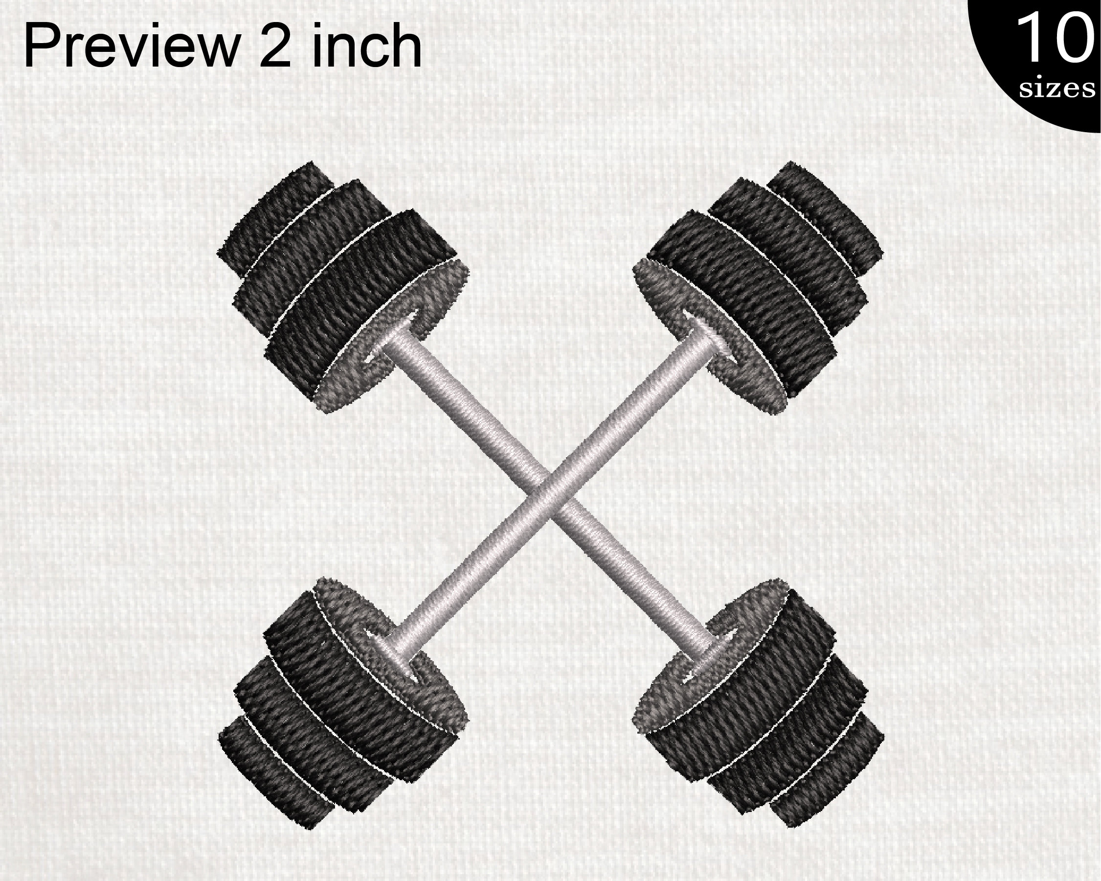 Crossed Barbell Files for Embroidery Machines Dst Pes Exp Jef Pcd Pcs ...