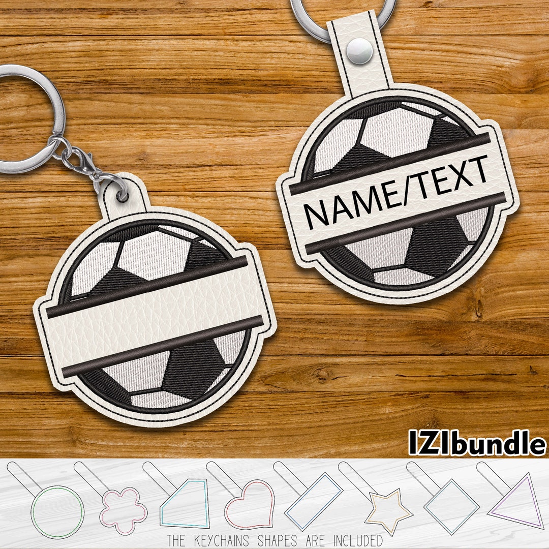 Split Soccer Ball Keychain Key Fob Tab - Designs for Embroidery Machine ...