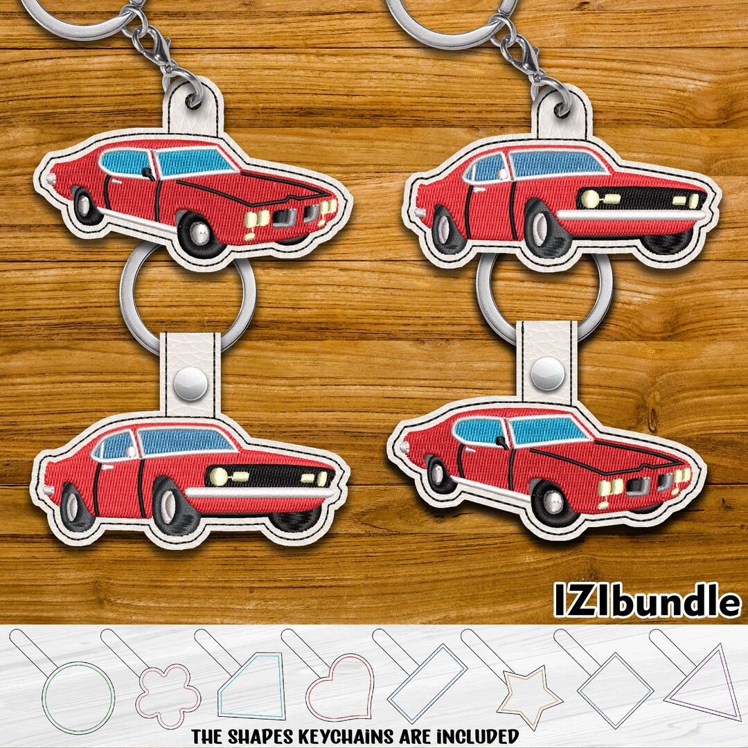 Old Classic Muscle Cars Snap and Eyelet Keychain Fob Tab - Designs for ...