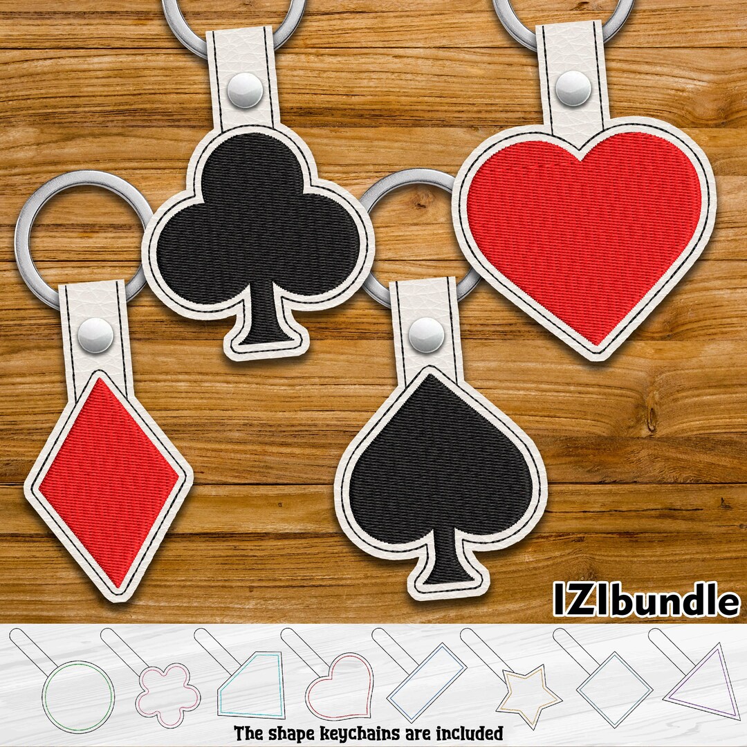 Card Signs Snap Keychain Key Fob Tab - Designs for Embroidery Machine ...