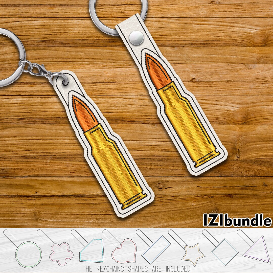 Bullet Keychain Key Fob Tab - Designs for Embroidery Machine Instant ...