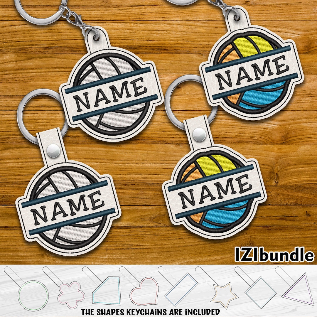 Split Volleyball Keychain Key Fob Eyelet Snap Tab - Designs for ...