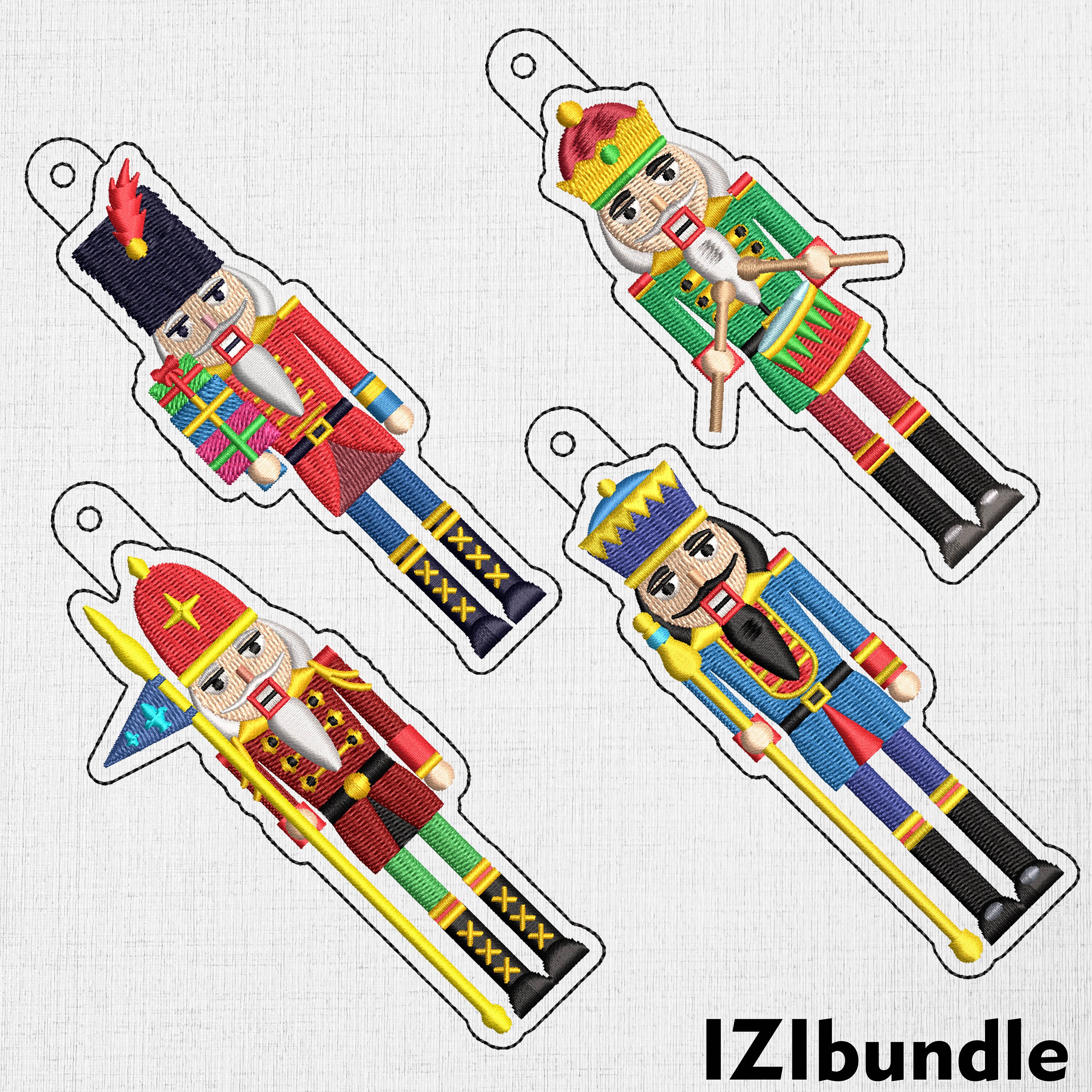Nutcrackers Eyelet Keychain Key Fob Tab Designs for Embroidery Machine ...