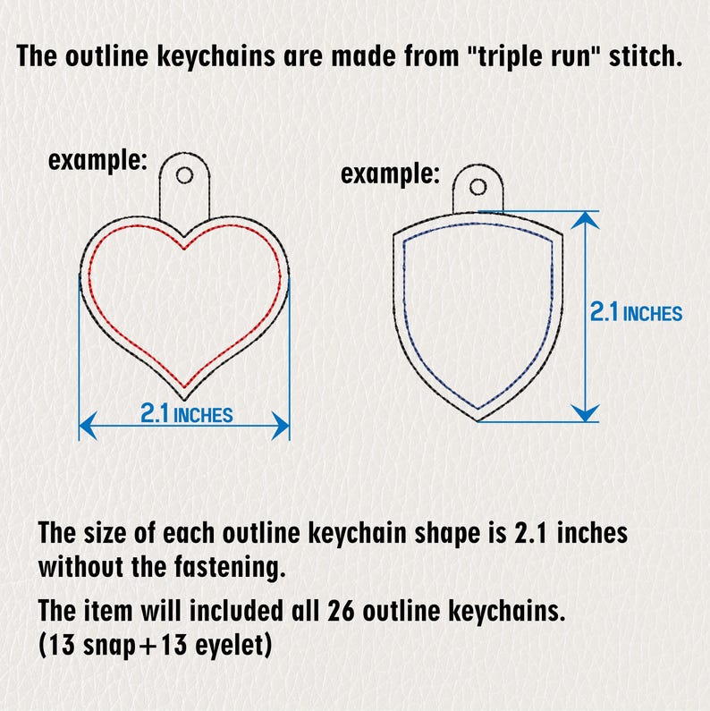 Kawaii Faces Embroidery Keychain Design, Snap & Eyelet Key Fob Tab ...