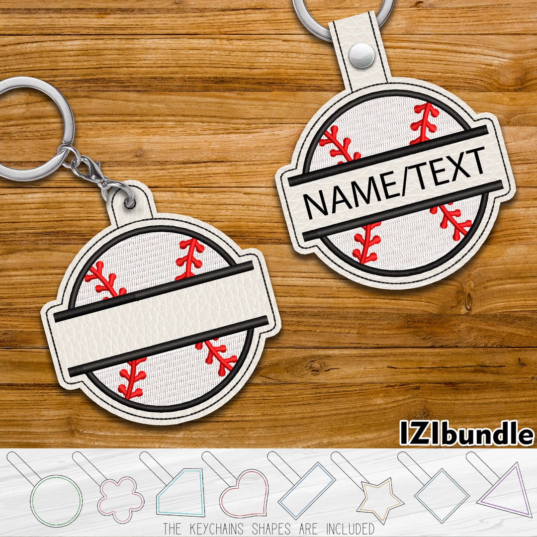 Split Baseball Ball Keychain Key Fob Tab - Designs for Embroidery ...