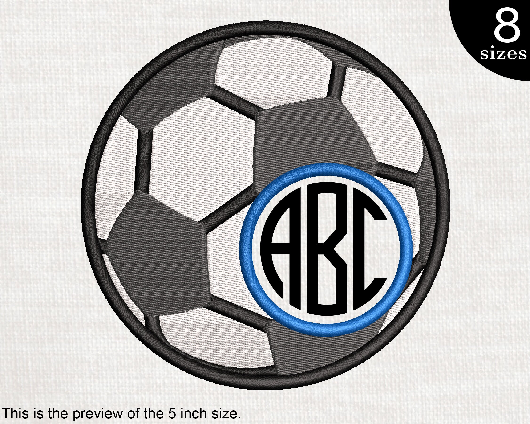 Circle Soccer Ball Files for Embroidery Machines Dst Pes Exp Jef Pcd ...