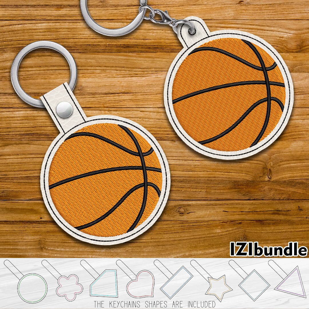 Basketball Ball Keychain Key Fob Tab - Designs for Embroidery Machine ...